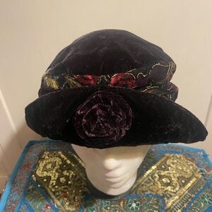 Vintage | Accessories | Vintage 99s Elegant Black Velvet Womens Hat ...